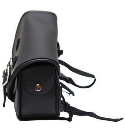 Black PV Motorcycle Left Side Swing Arm Bag Softail Sportster Chopper