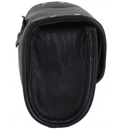 Leather Motorcycle Windshield Bag with Studs