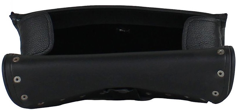 Leather Motorcycle Windshield Bag with Studs